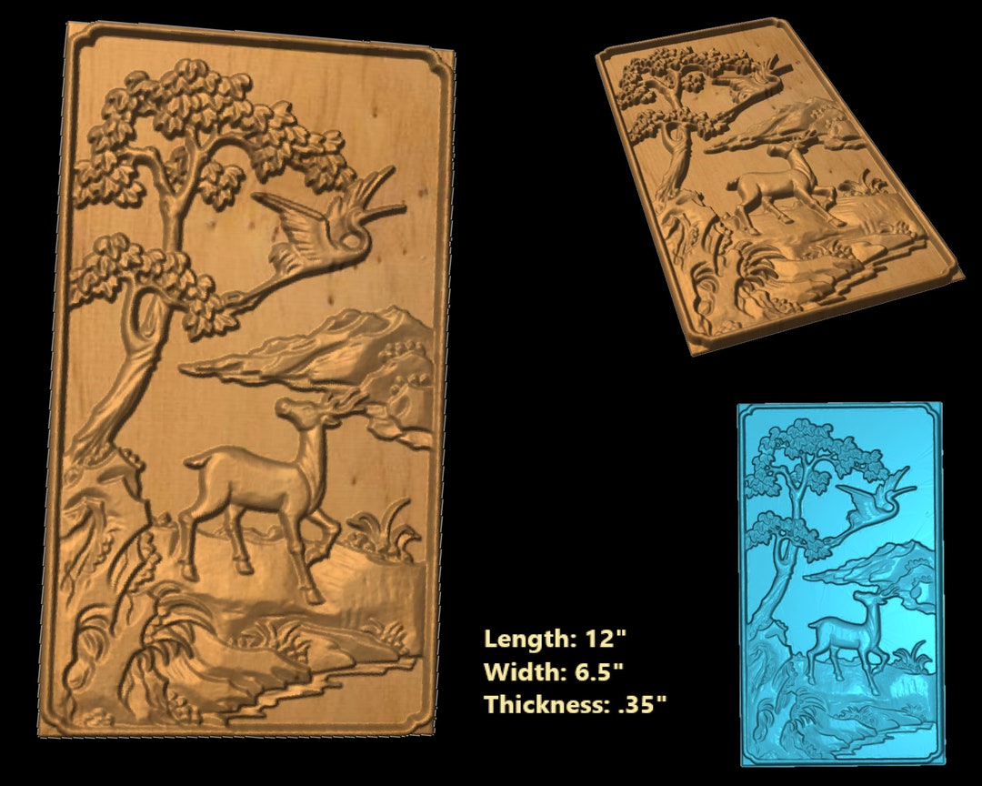 3D STL File for CNC Router, Nature Scene 3D Rendering for CNC Routing ...