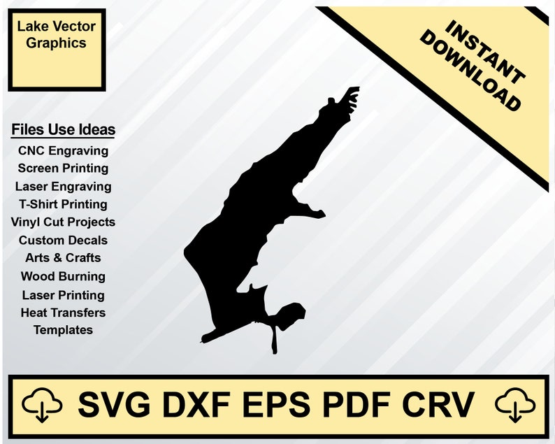 Lunker Lake Alabama Map Silhouette Shape Svg Dxf Pdf Eps Crv Vector ...