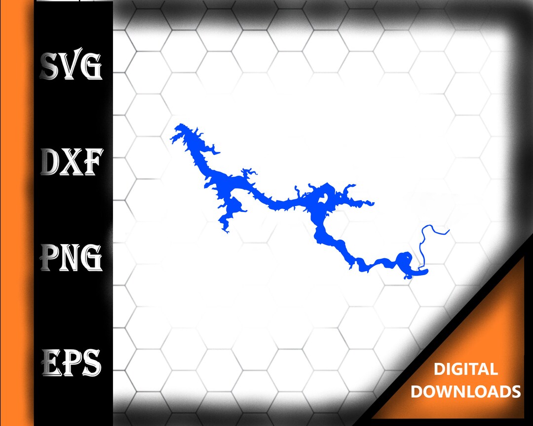 Salamonie Lake Indiana Map Silhouette Shape Svg Dxf Pdf Eps Crv Vector ...