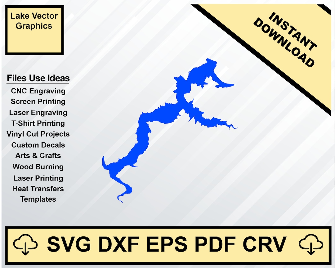 Applegate Lake Oregon Map Silhouette Shape Svg Dxf Pdf Eps Crv Vector ...