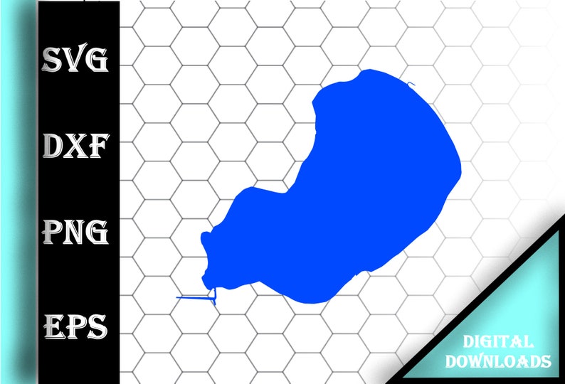 Klinger Lake Michigan Map Silhouette Shape Svg Dxf Pdf Eps Crv - Etsy