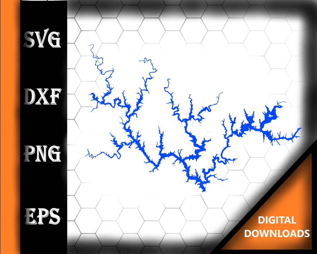 Lewis Smith Lake Alabama Map Svg Dxf Pdf Eps Crv Vector Graphic Design ...