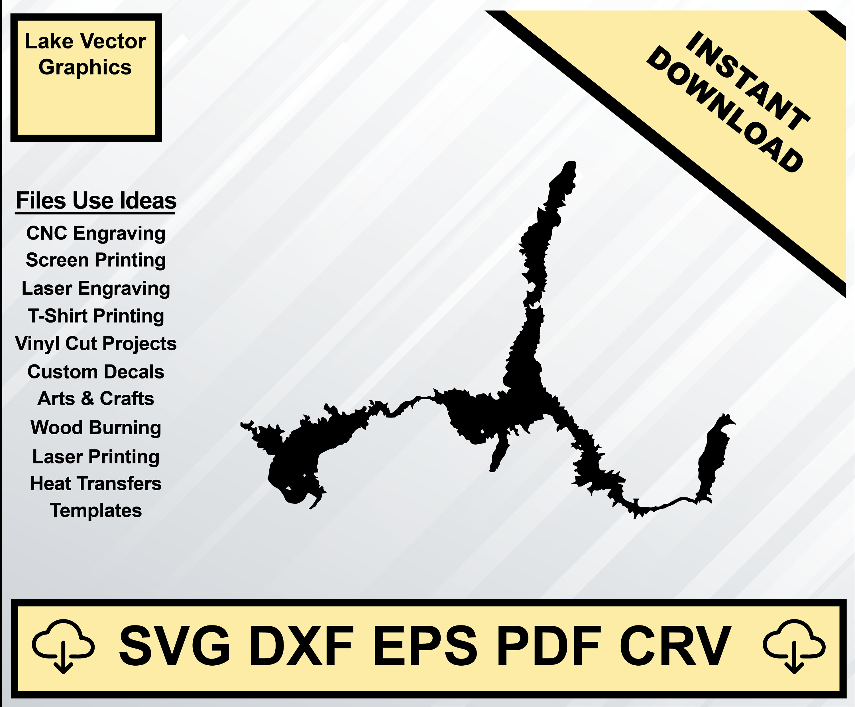 Lake Mead Nevada Map Silhouette Shape Svg Dxf Pdf Eps Crv Vector ...