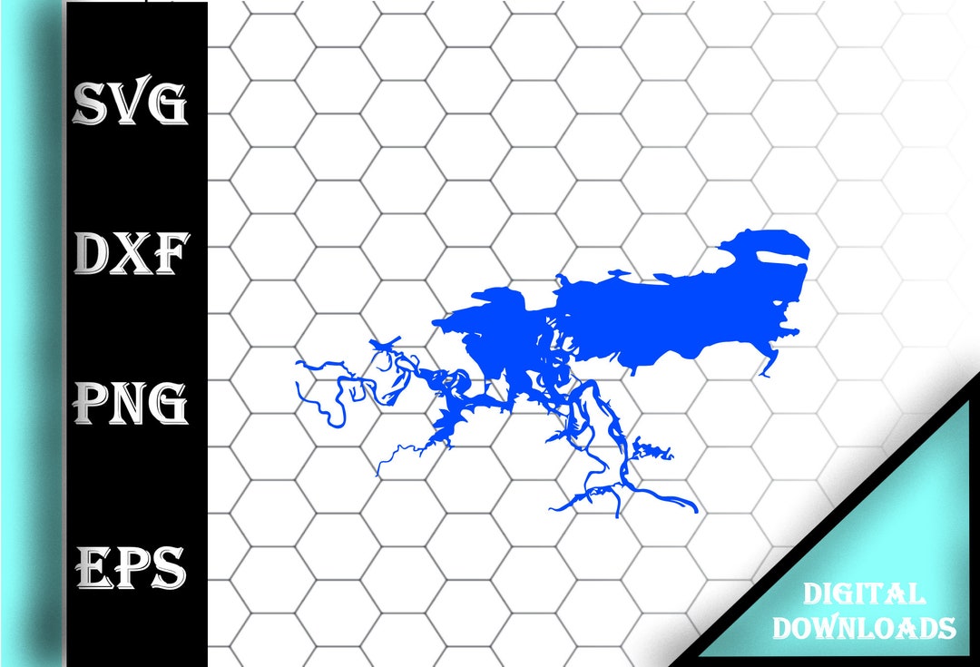 Lake Wister Oklahoma Map Silhouette Shape Svg Dxf Pdf Eps Crv Vector ...