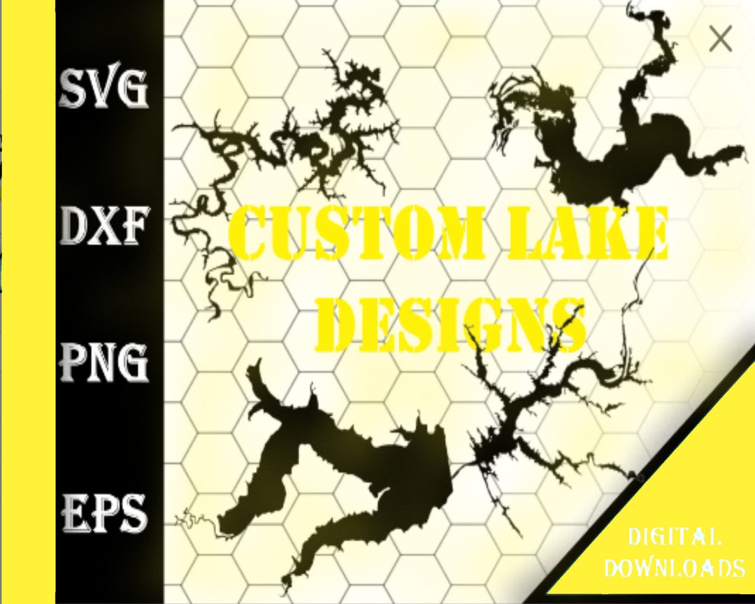 Custom Lake Map Silhouette Shape Svg Dxf Pdf Eps Crv Vector Graphic ...