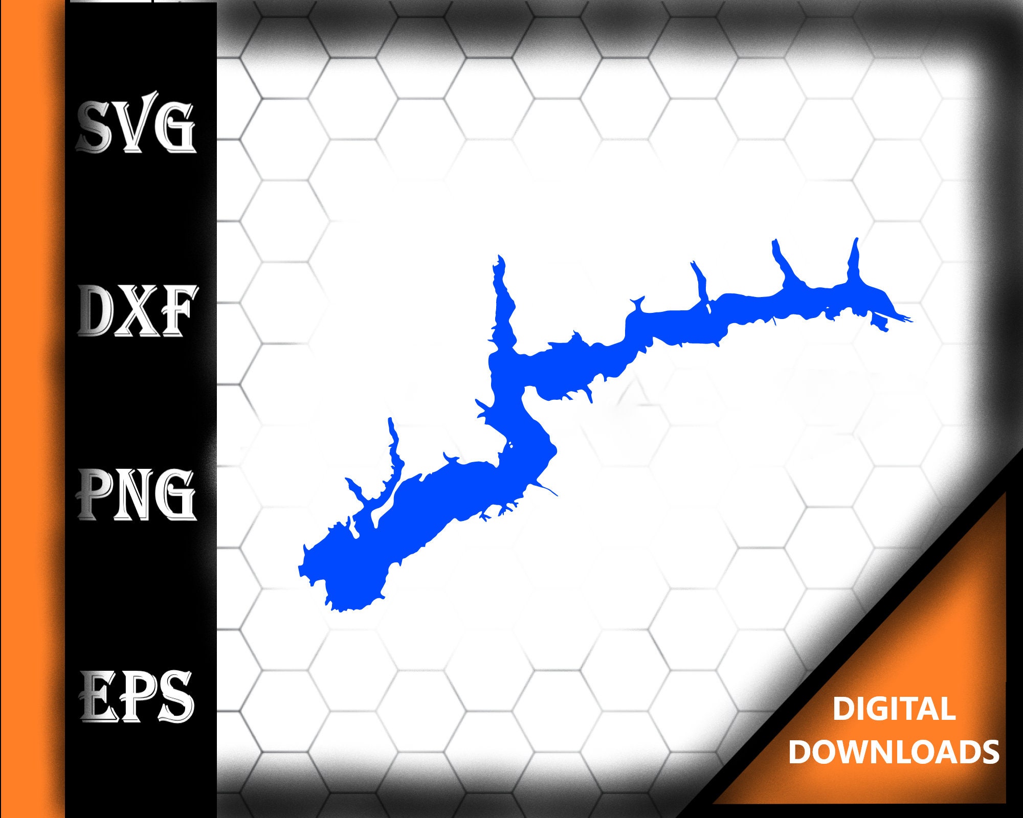 Atwood Lake Ohio Map Silhouette Shape Svg Dxf Pdf Eps Crv Vector ...