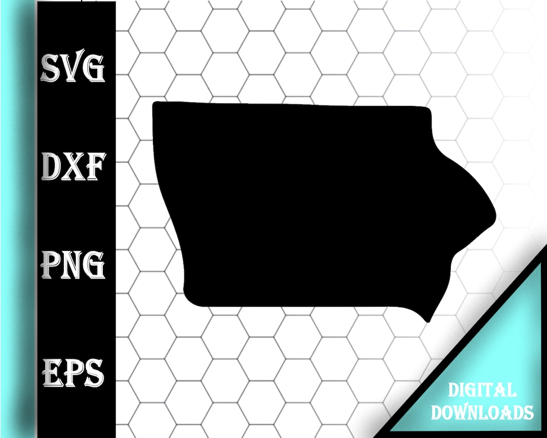 Iowa Silhouette Shape Svg Dxf Pdf Eps Crv Vector Graphic Design, Laser ...