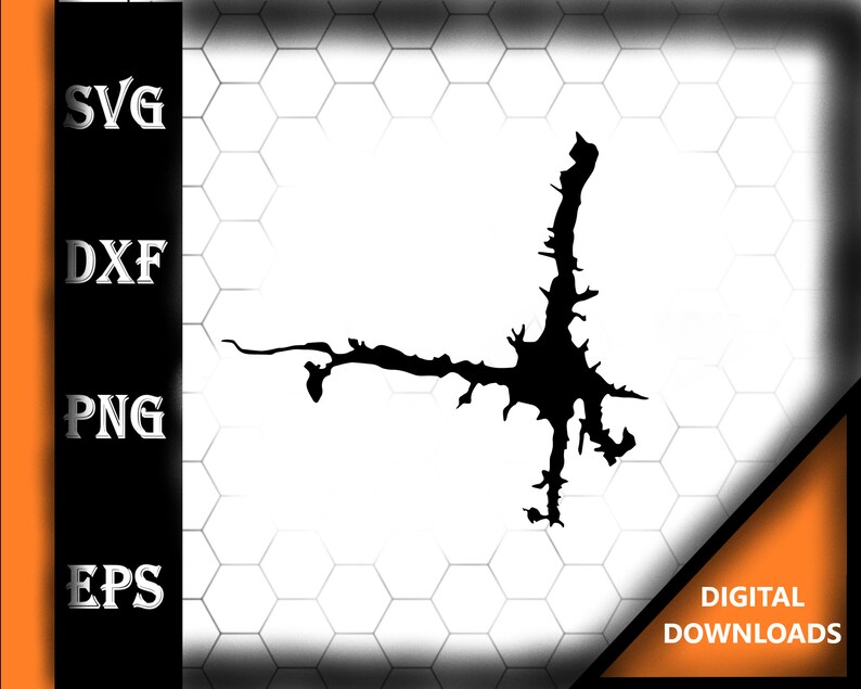 Lake Lure North Carolina Map Svg Dxf Pdf Eps Crv Vector Graphic Design ...