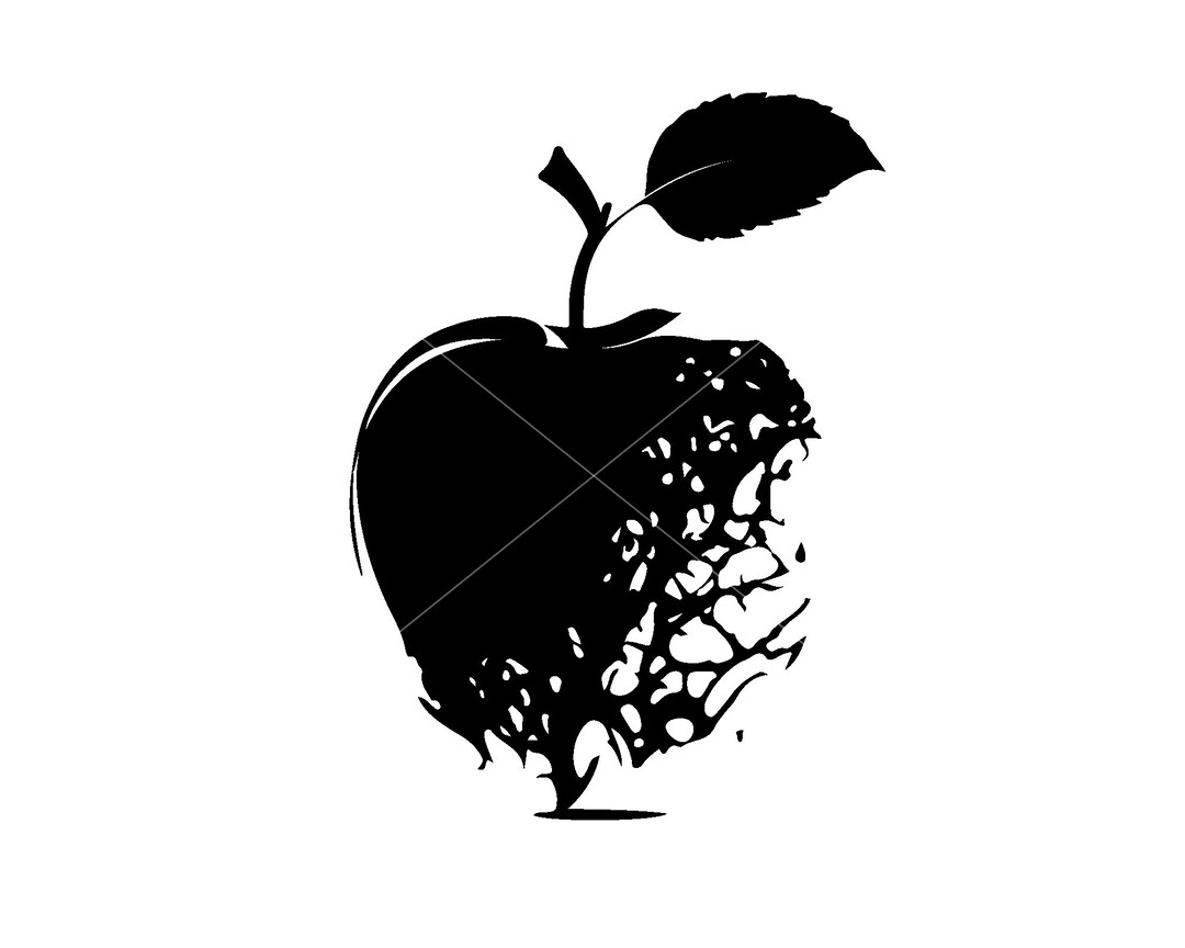 Apple Silhouette Digital Download - Png, DXF, SVG, PDF - Etsy
