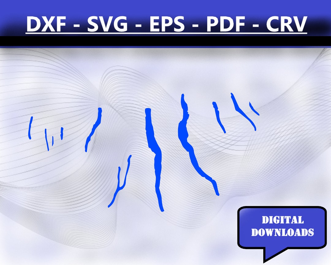 Finger Lakes New York Map Svg Dxf Pdf Eps Crv Vector Graphic Design ...