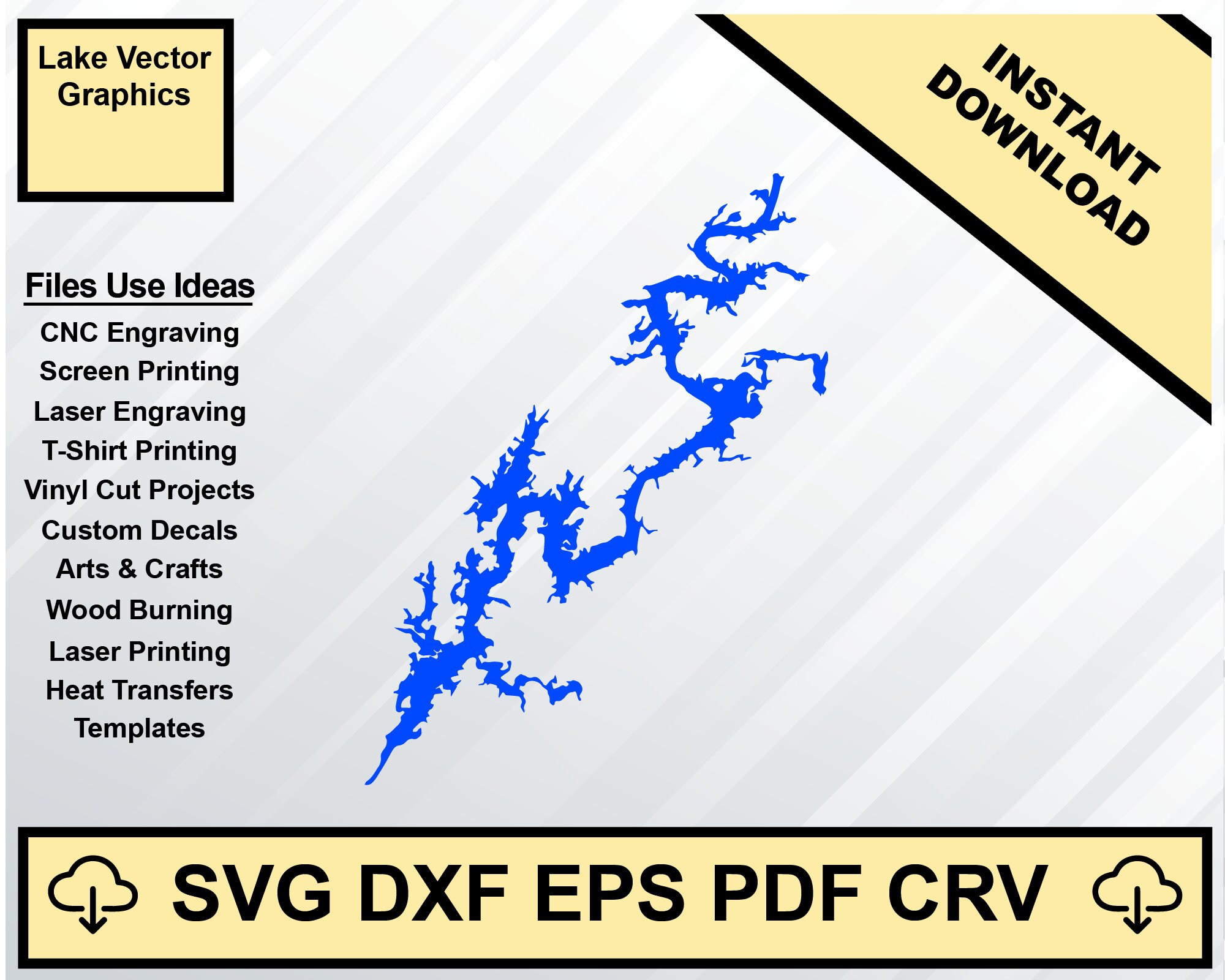 Logan Martin Lake Alabama Mapa Silueta Forma svg dxf pdf eps crv diseño ...