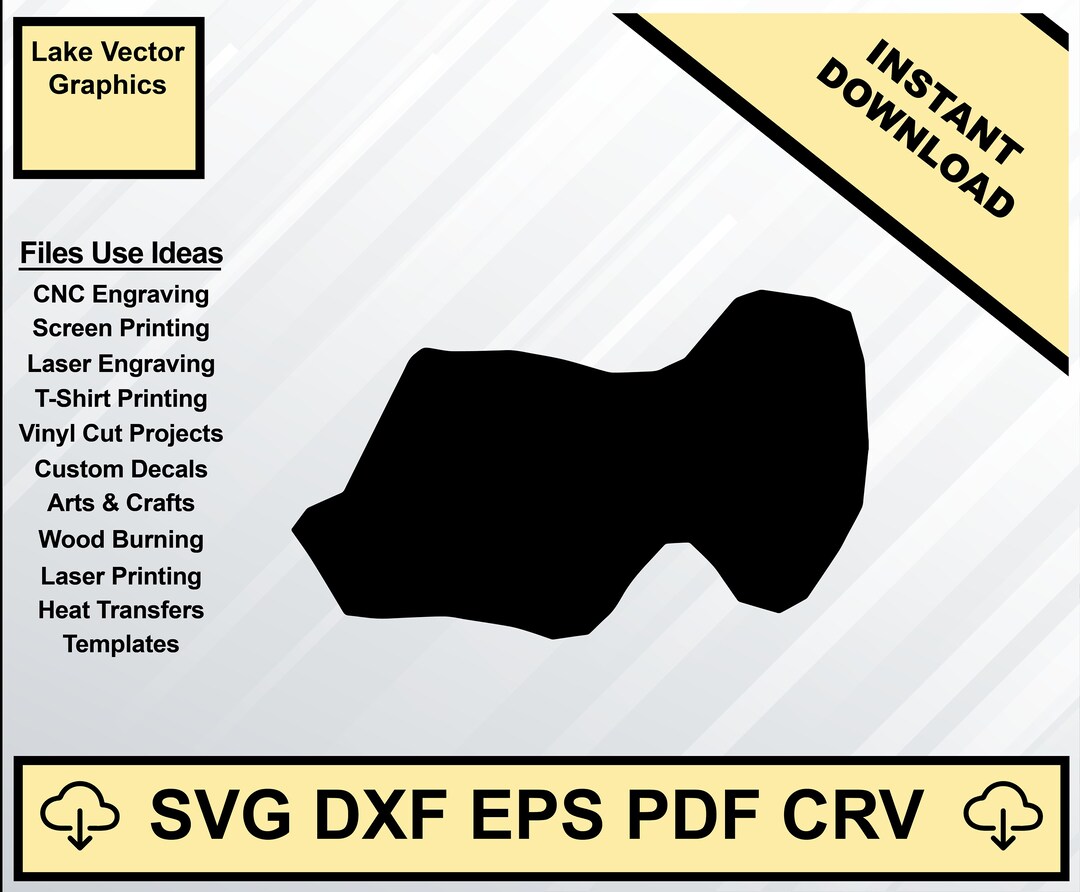 Lake Beauclair Florida Map Silhouette Shape Svg Dxf Pdf Eps Crv Vector ...