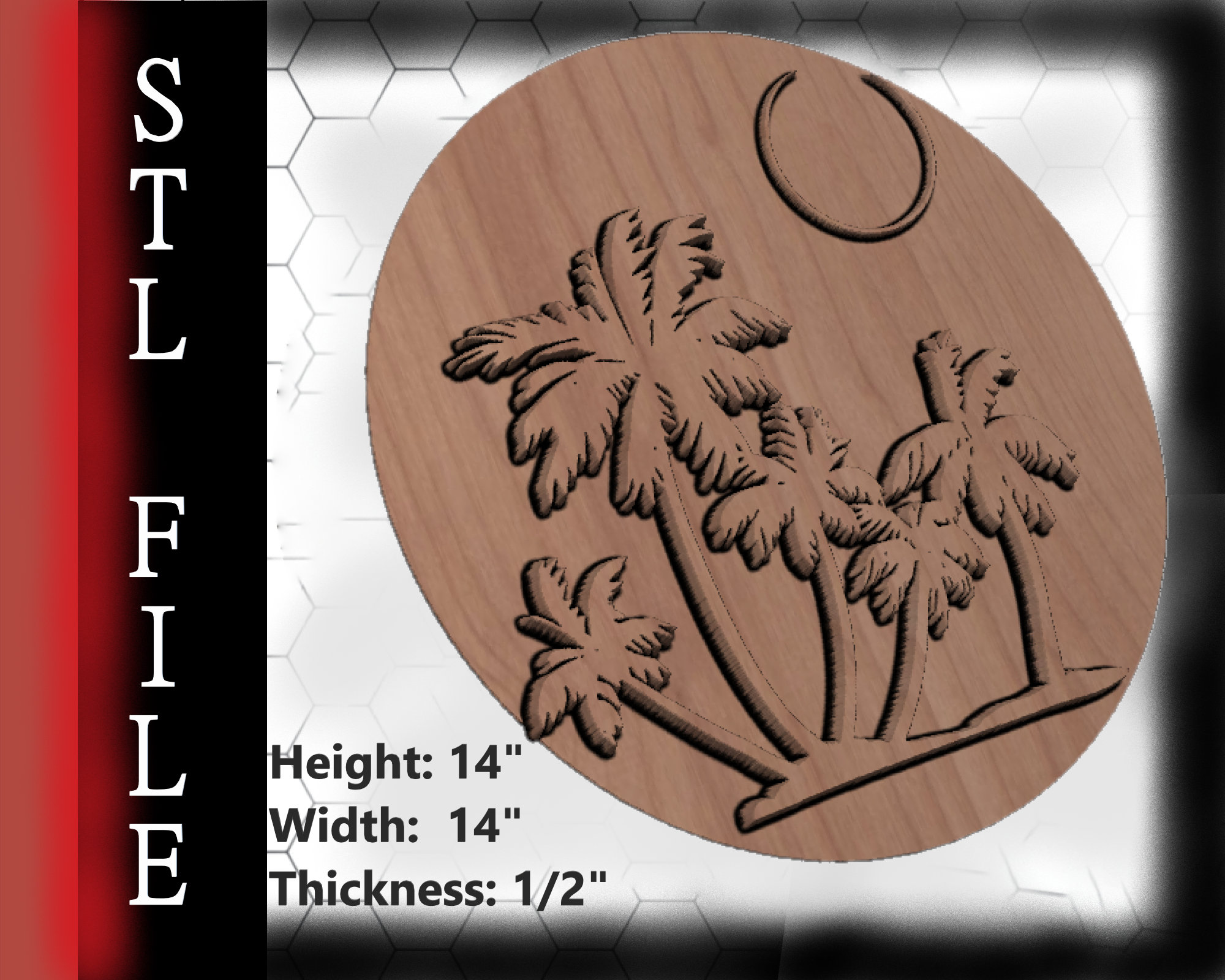 3D STL File for CNC Router, Palm Tree STL File for Cnc Routing ...