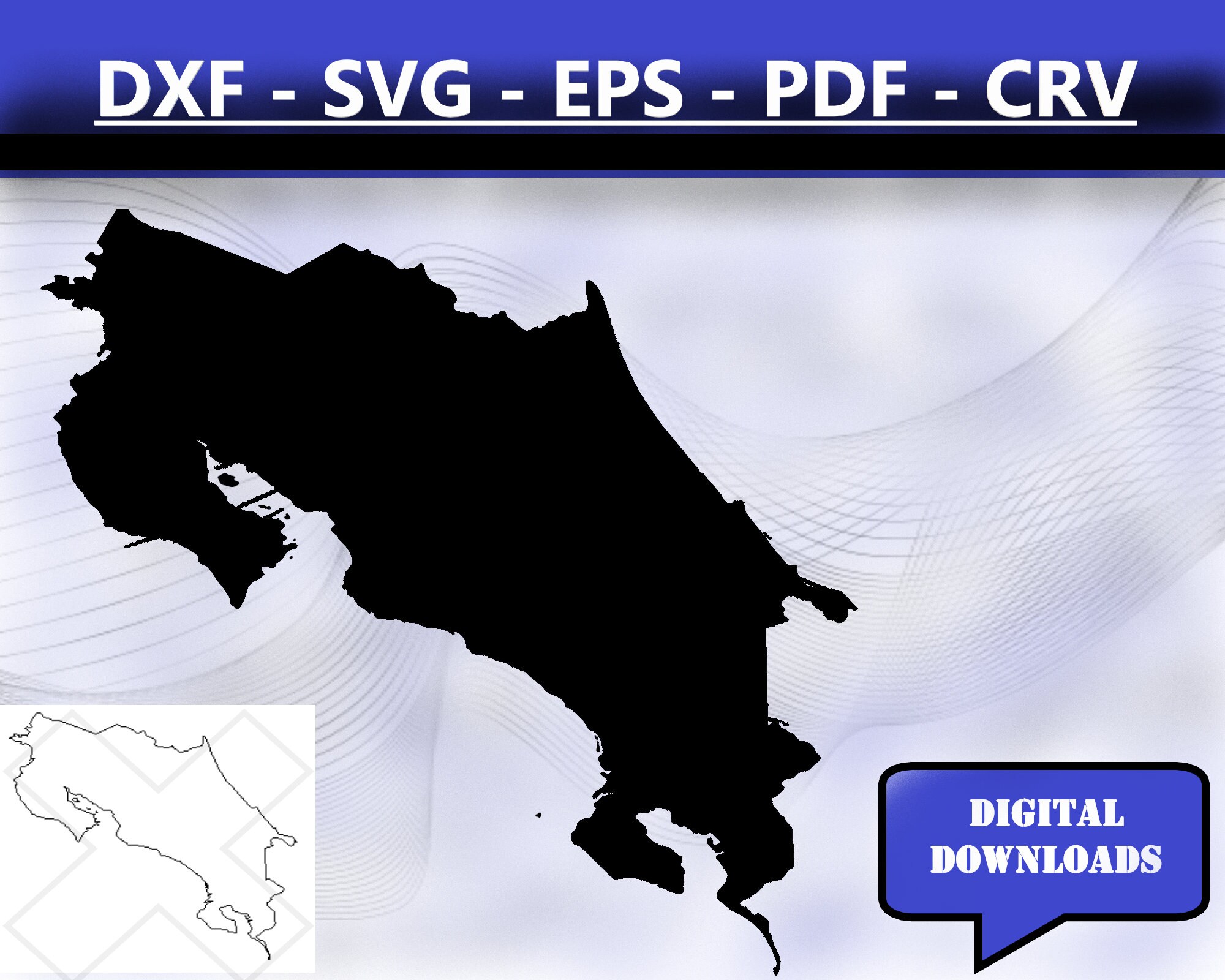 Costa Rica SVG Silhouette Shape svg dxf pdf eps crv diseño gráfico ...