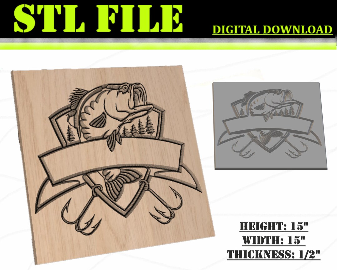 3D STL File for CNC Router, Bass STL File for Cnc Routing, Rendering of ...
