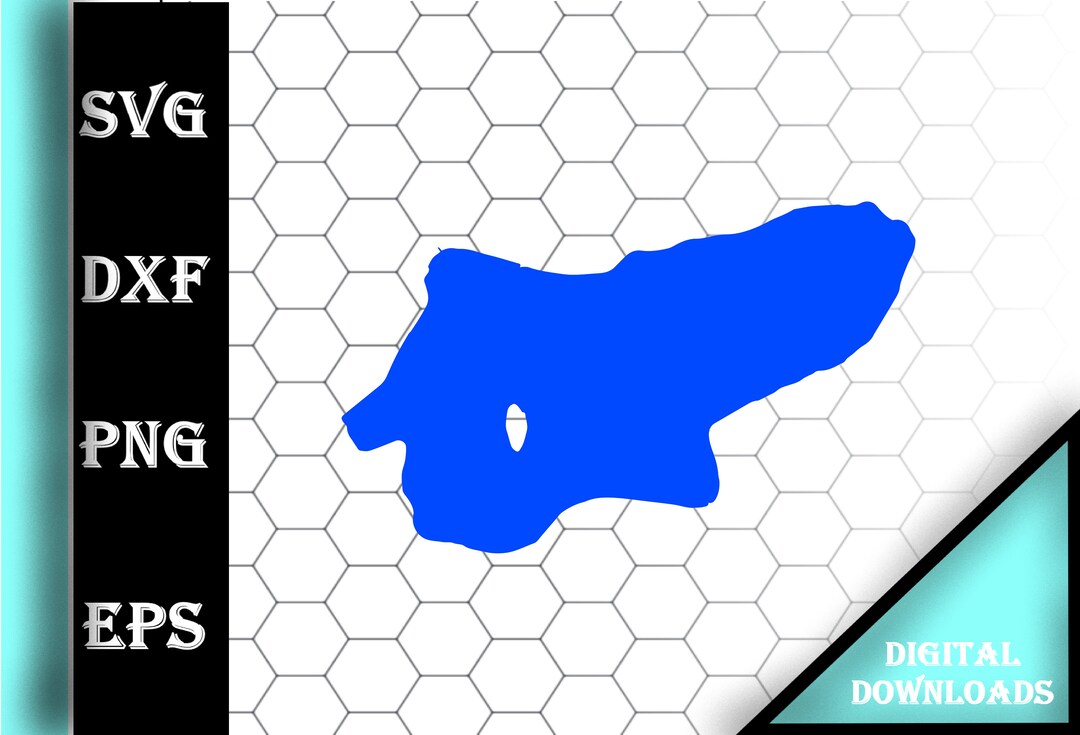 Lake Bled Slovenia Map Svg Dxf Pdf Eps Crv Vector Graphic Design, Laser ...