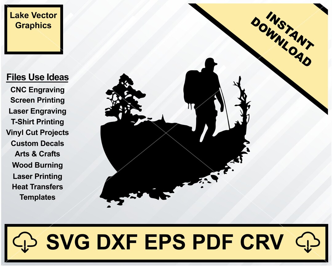 Hiking Nature Scene Svg, Png, Dxf, Pdf, Digital Downloads, Hiking Image ...