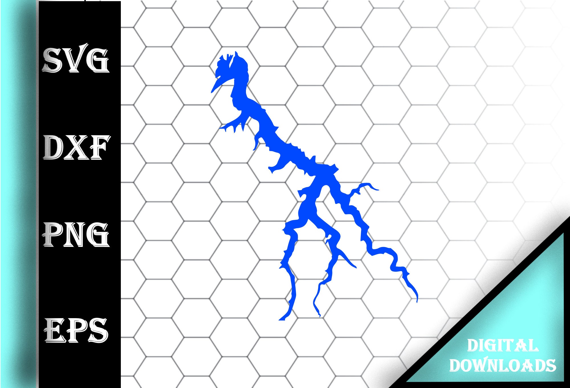 Devils Kitchen Lake Illinois Map Silhouette Shape Svg Dxf Pdf Eps Crv ...