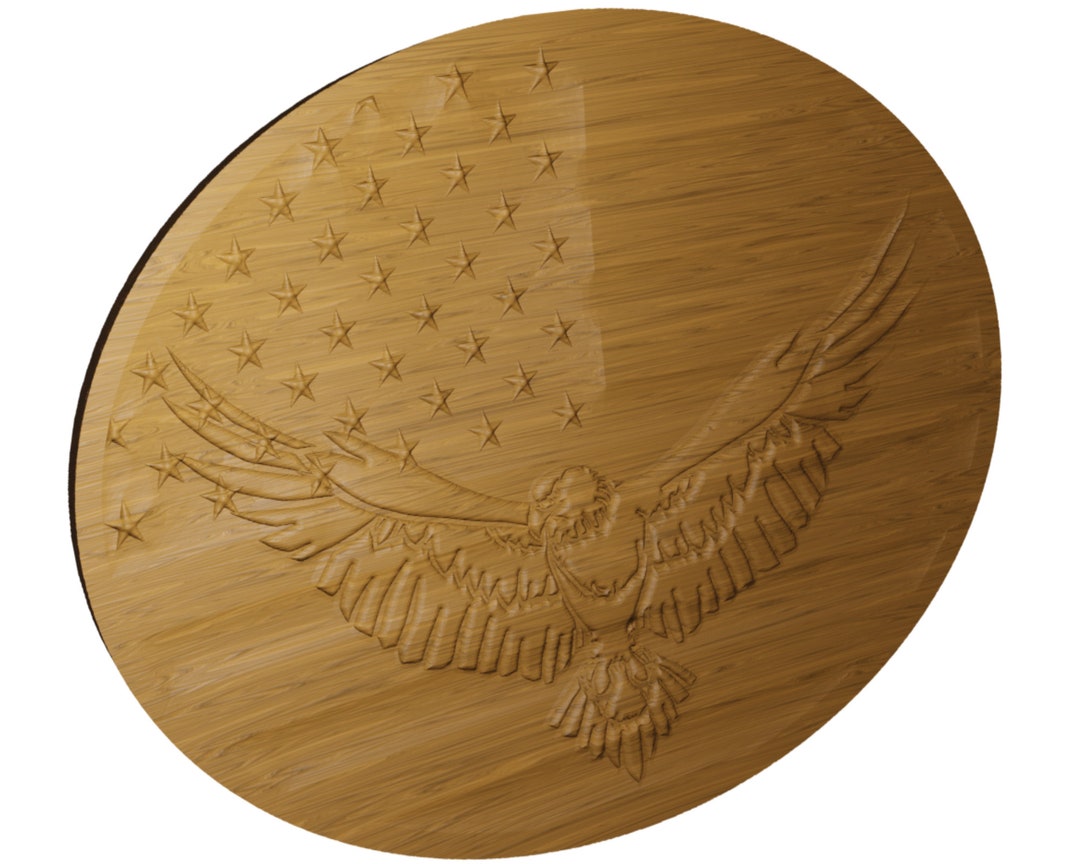 3D STL File for CNC Router, Eagle American Flag STL File for Cnc ...