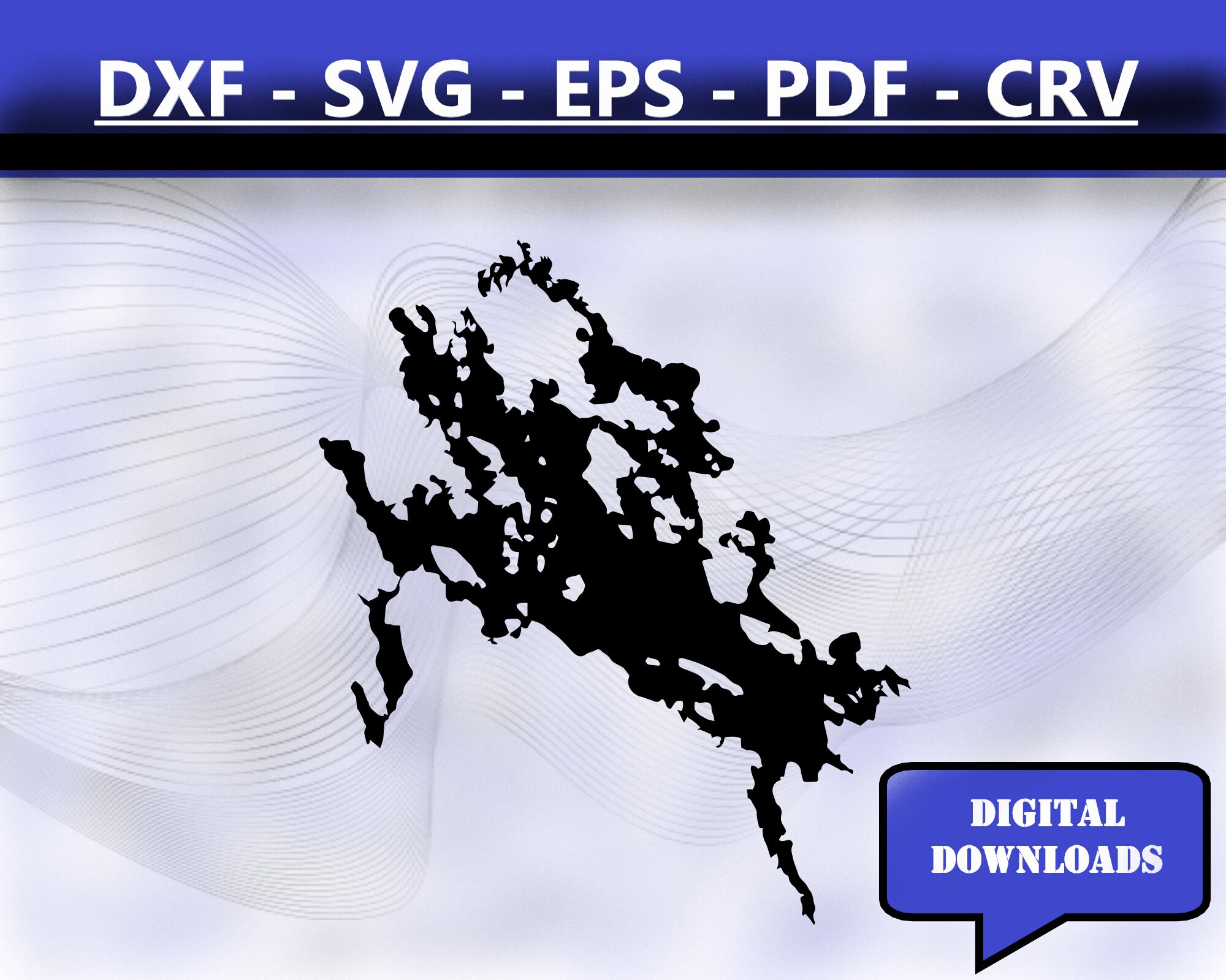 Lake Winnipesaukee Nebraska Map Svg Dxf Pdf Eps Crv Vector Graphic ...