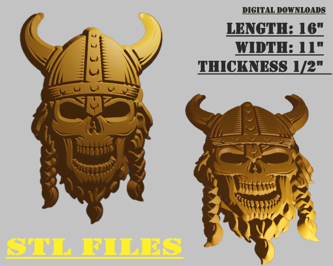 3D STL File for CNC Router, Viking Skull STL File for Cnc Routing ...