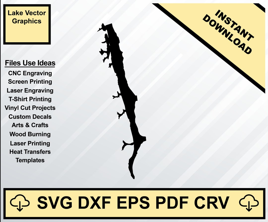 Horsetooth Reservoir Colorado Map Silhouette Shape Svg Dxf Pdf Eps Crv ...
