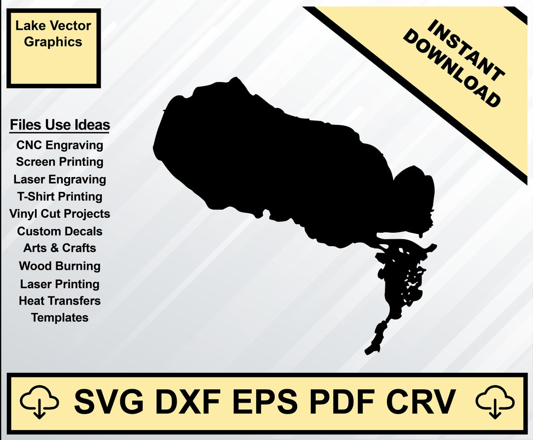 Becharof Lake Alaska Map Silhouette Shape Svg Dxf Pdf Eps Crv Vector ...