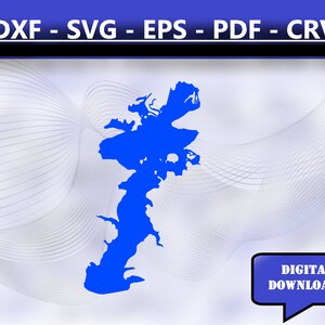 Copan Lake Oklahoma Map Silhouette Shape Svg Dxf Pdf Eps Crv Vector ...