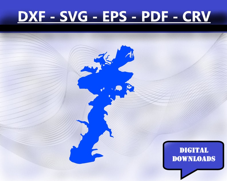 Copan Lake Oklahoma Map Silhouette Shape Svg Dxf Pdf Eps Crv Vector ...