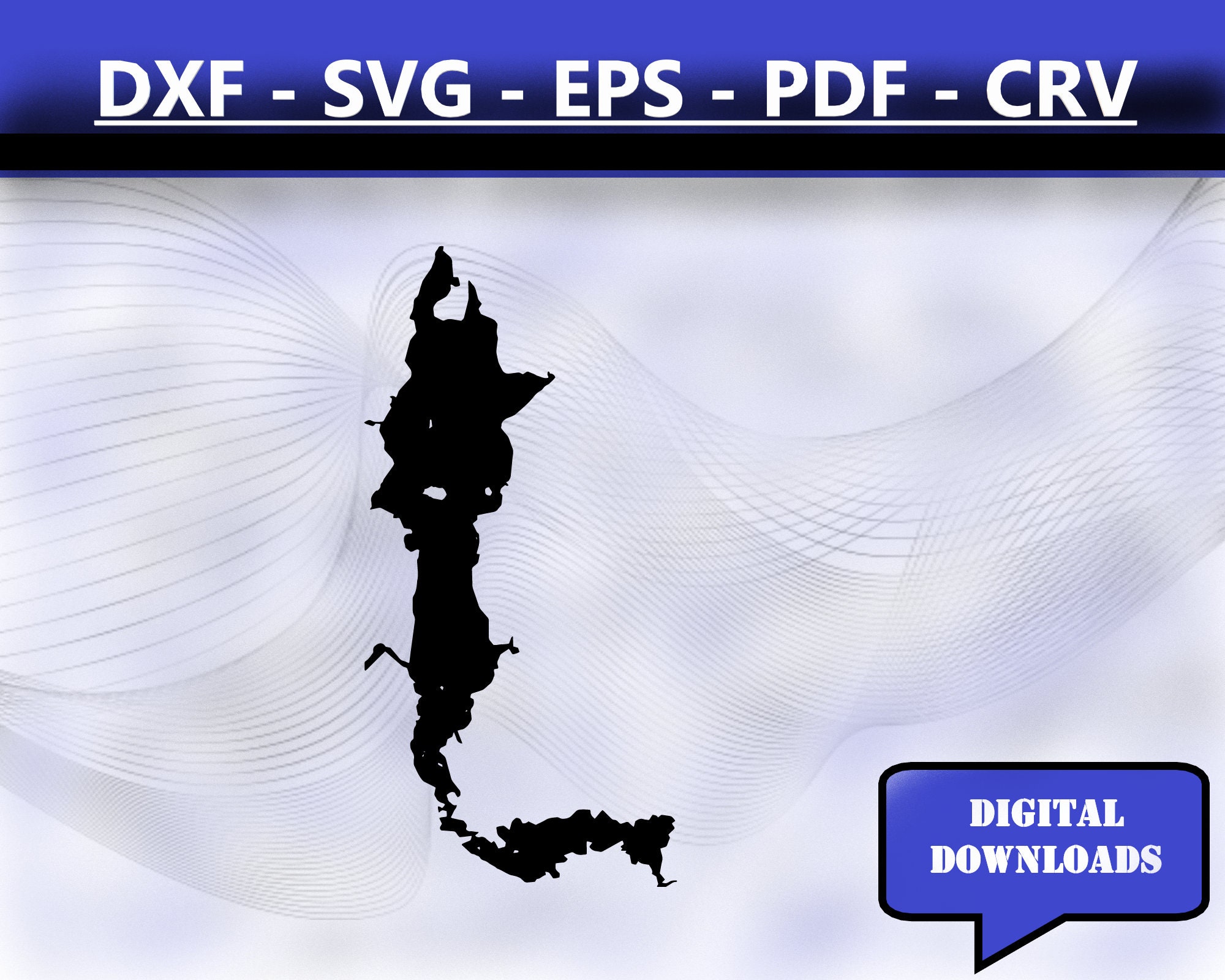 Red Cedar Lake Wisconsin Map Silhouette Shape Svg Dxf Pdf Eps Crv ...