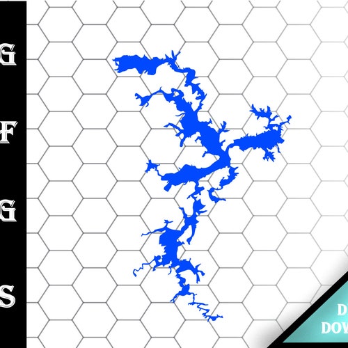 Lake Kemp Texas Map Silhouette Shape Svg Dxf Pdf Eps Crv - Etsy