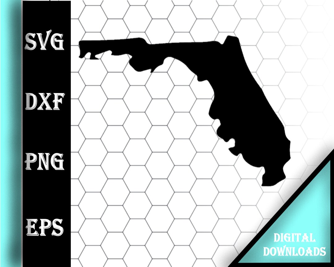 Florida Silhouette Shape Svg Dxf Pdf Eps Crv Vector Graphic Design ...