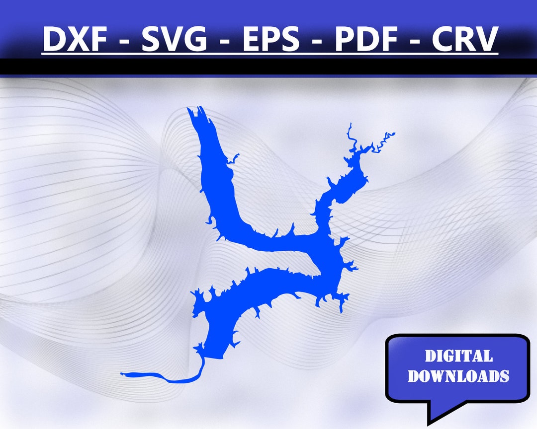 Kaw Lake Oklahoma Map Svg Dxf Pdf Eps Crv Vector Graphic Design, Laser ...