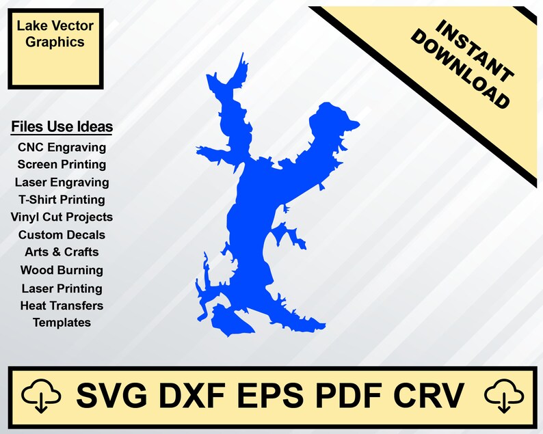 Lake Conway Arkansas Map Silhouette Shape Svg Dxf Pdf Eps Crv Vector ...