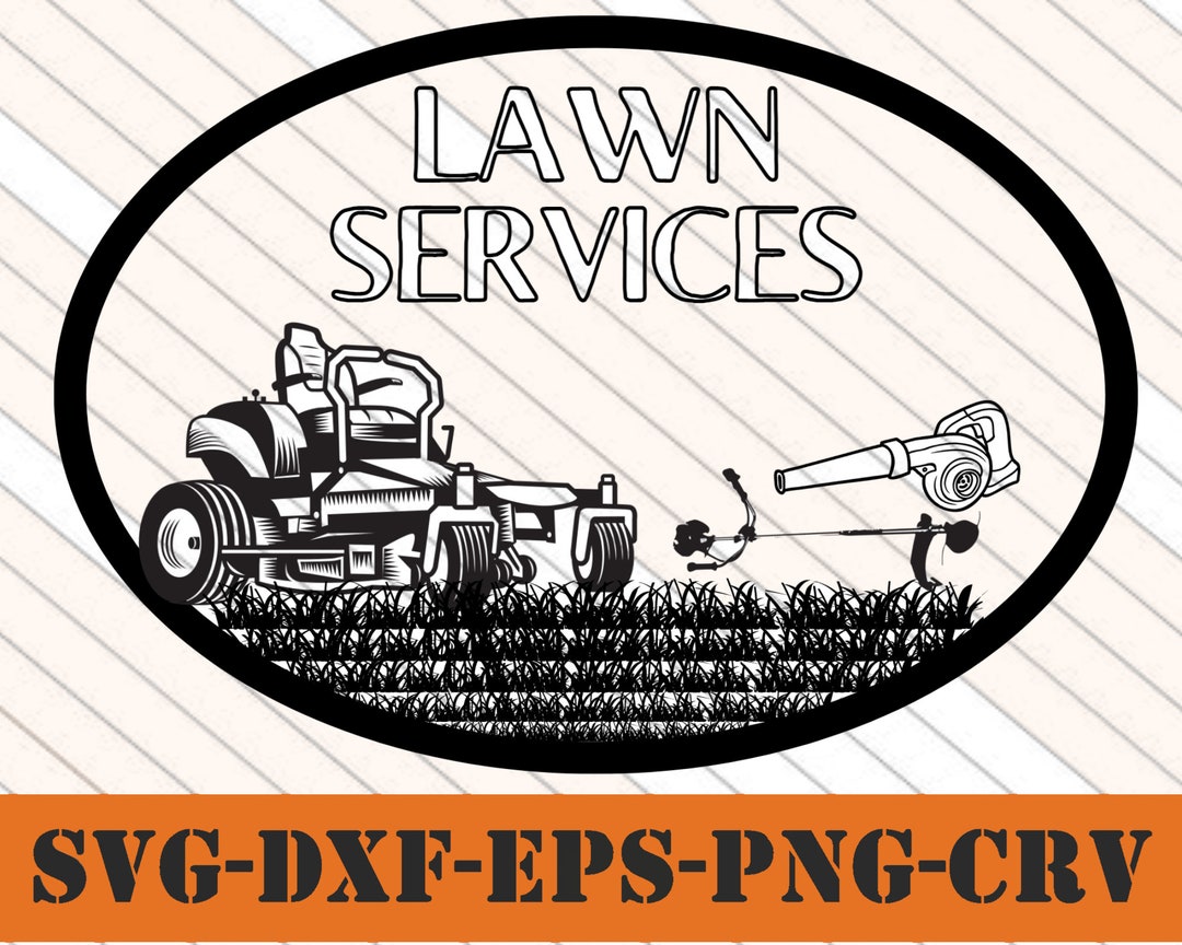 Lawn Services Logo SVG Dxf Pdf Eps Crv Vector Graphic Design, Laser ...