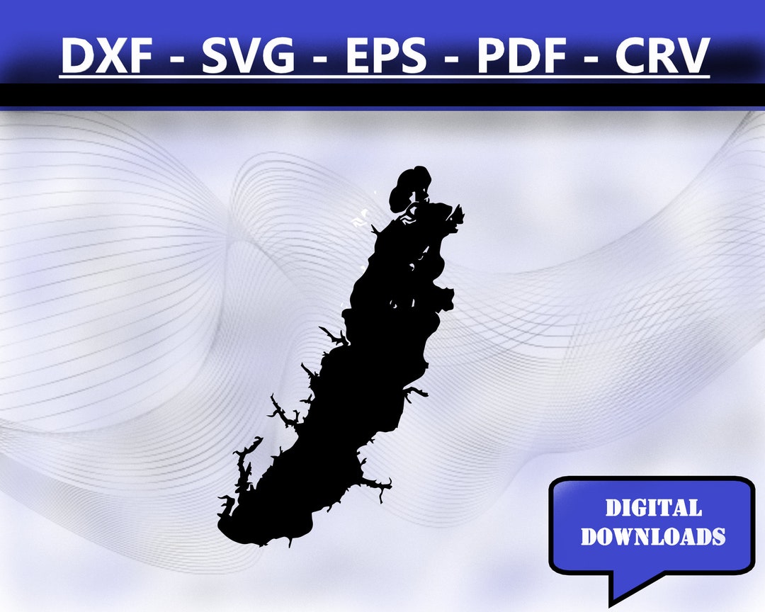 Carlyle Lake Illinois Map Silhouette Shape Svg Dxf Pdf Eps Crv Vector ...