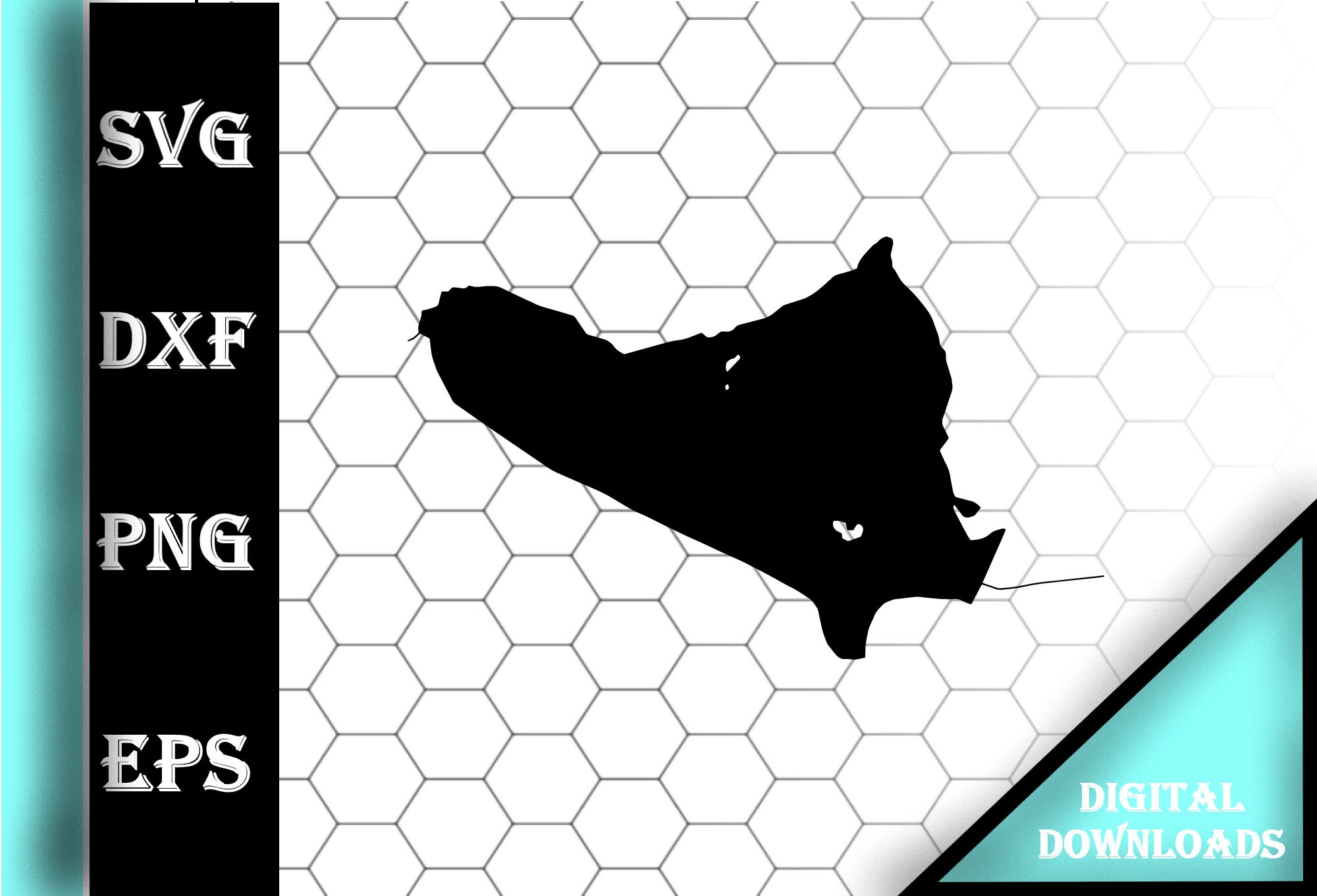 Big Boulder Lake Pennsylvania Map Silhouette Shape Svg Dxf Pdf Eps Crv ...