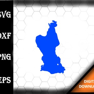 Gardner Lake Connecticut Map Silhouette Shape Svg Dxf Pdf Eps Crv ...