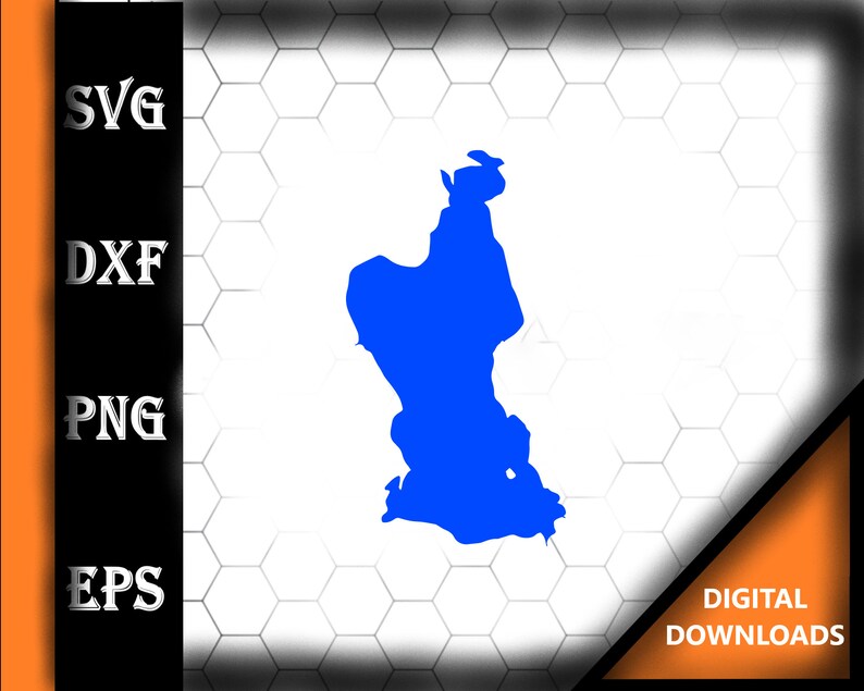 Gardner Lake Connecticut Map Silhouette Shape Svg Dxf Pdf Eps Crv ...