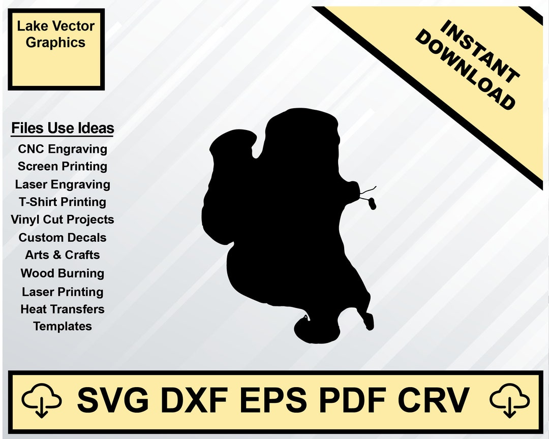 Fence Lake Wisconsin Map Silhouette Shape Svg Dxf Pdf Eps Crv Vector ...