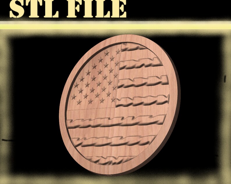 3D STL File for Cnc Router, American Flag STL File for CNC Routing ...