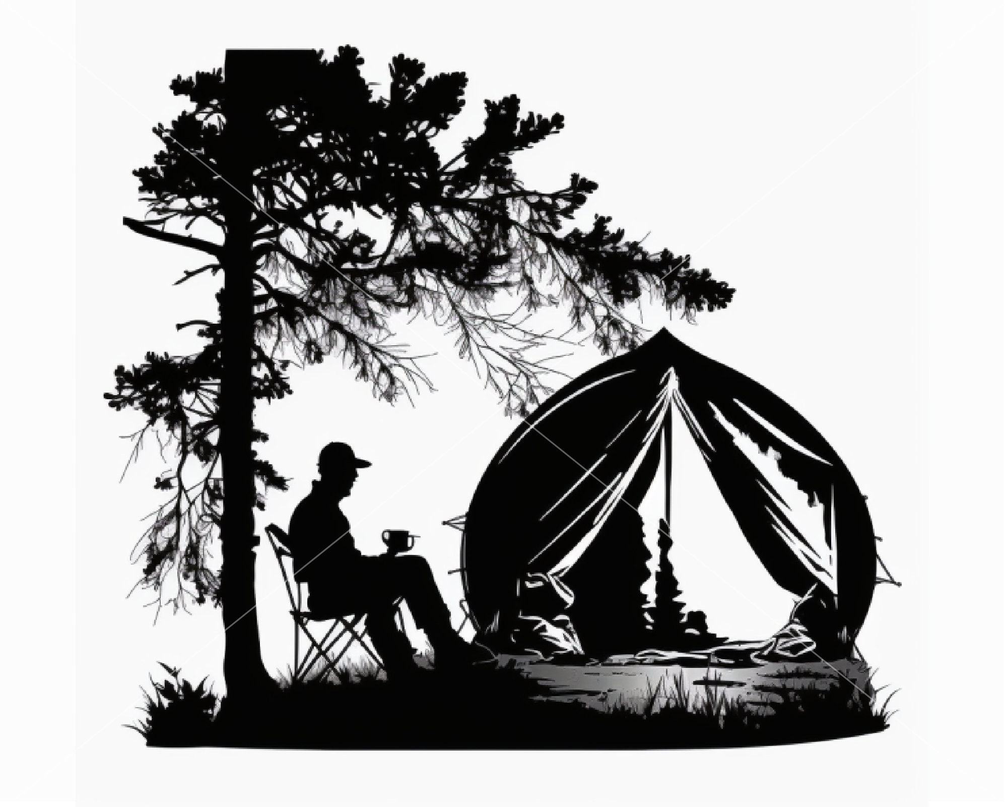 Silhouette Camping Stock Vector Adobe Stock, 42% OFF
