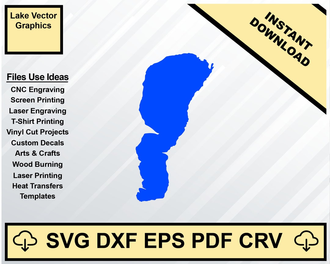 Sevier Lake Utah Map Svg Dxf Pdf Eps Crv Vector Graphic Design, Laser ...