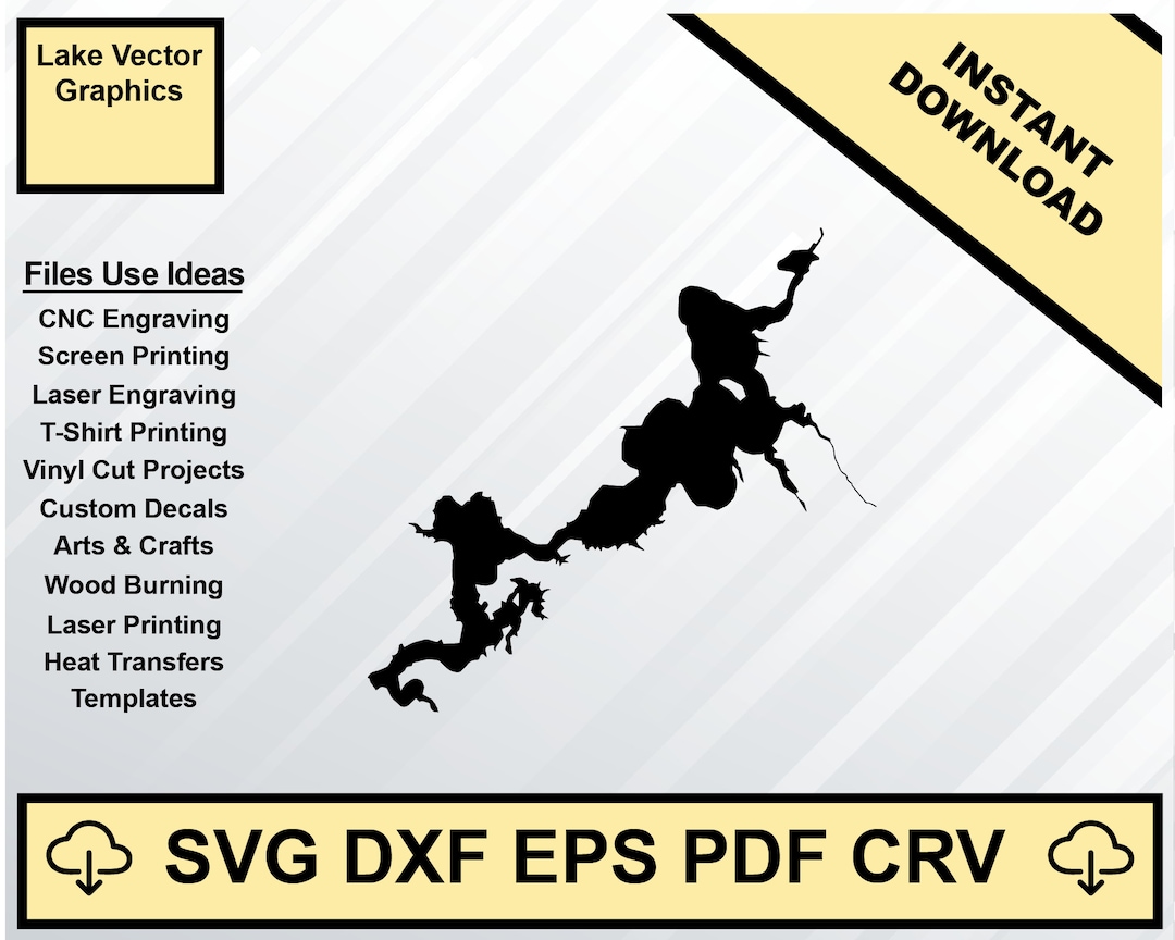 Delaware Lake Ohio Map Silhouette Shape Svg Dxf Pdf Eps Crv Vector ...