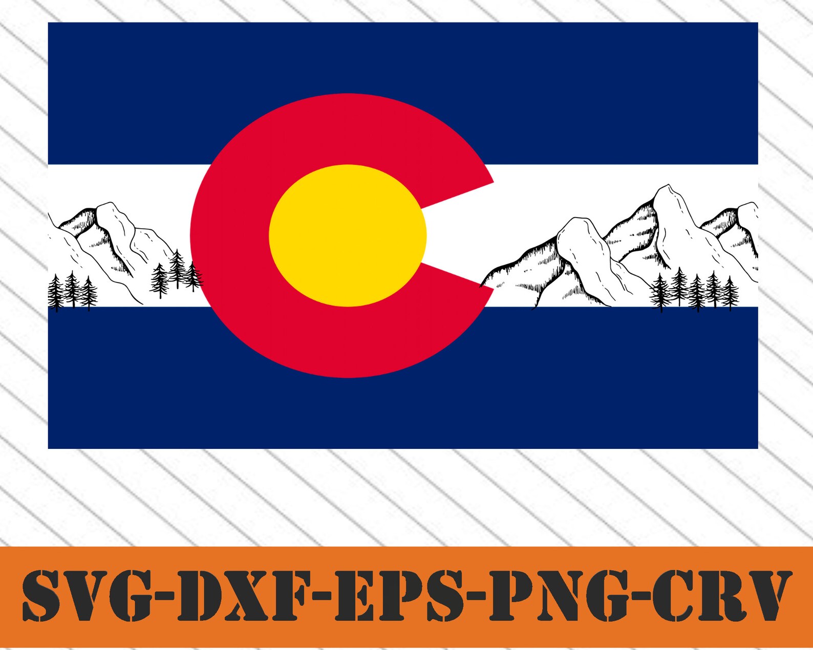 Colorado Flag SVG Graphic Svg Dxf Pdf Eps Crv Vector Graphic Design ...