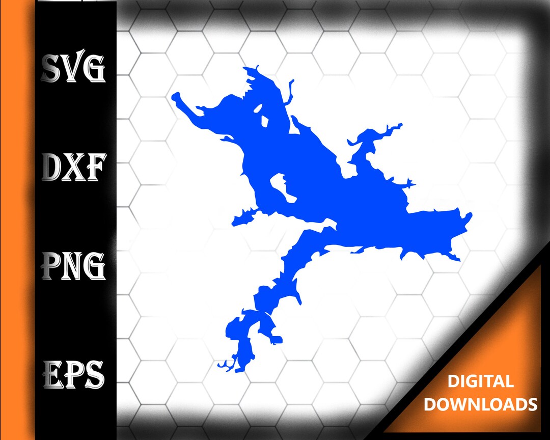 Robert S. Kerr Reservoir Map Svg Dxf Pdf Eps Crv Vector Graphic Design ...