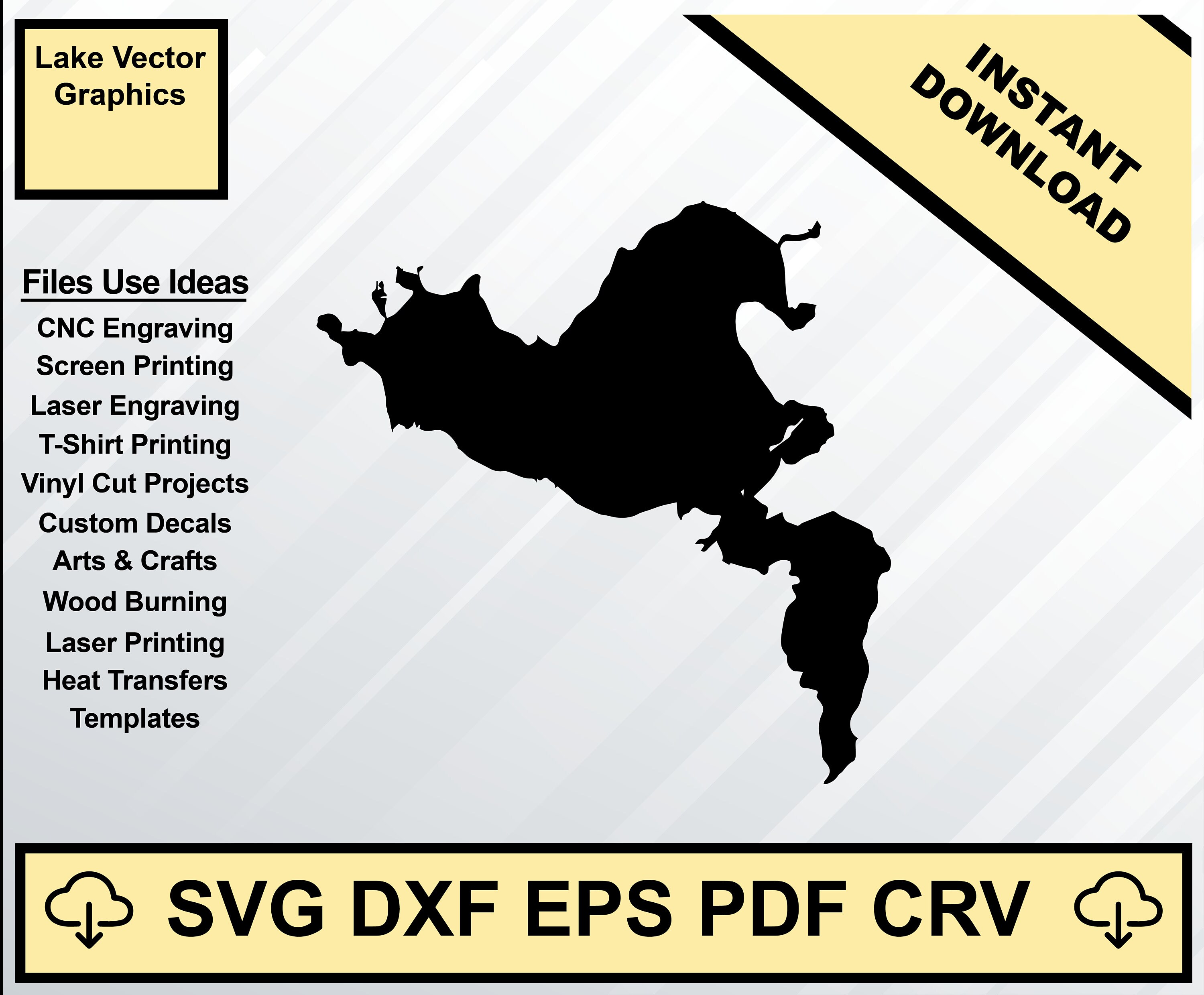 Lake Harris Florida Map Silhouette Shape Svg Dxf Pdf Eps Crv - Etsy