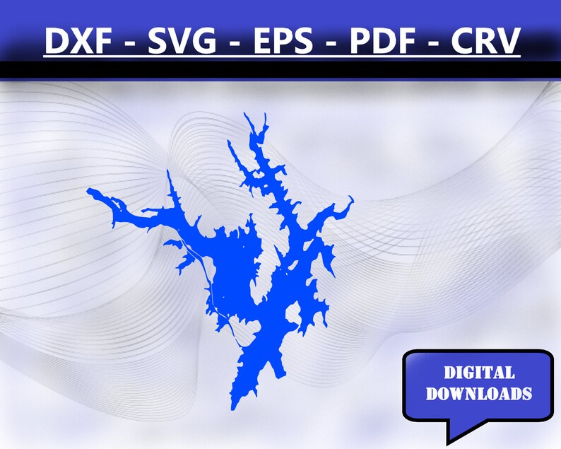 Badin Lake North Carolina Map Silhouette Shape Svg Dxf Pdf Eps - Etsy