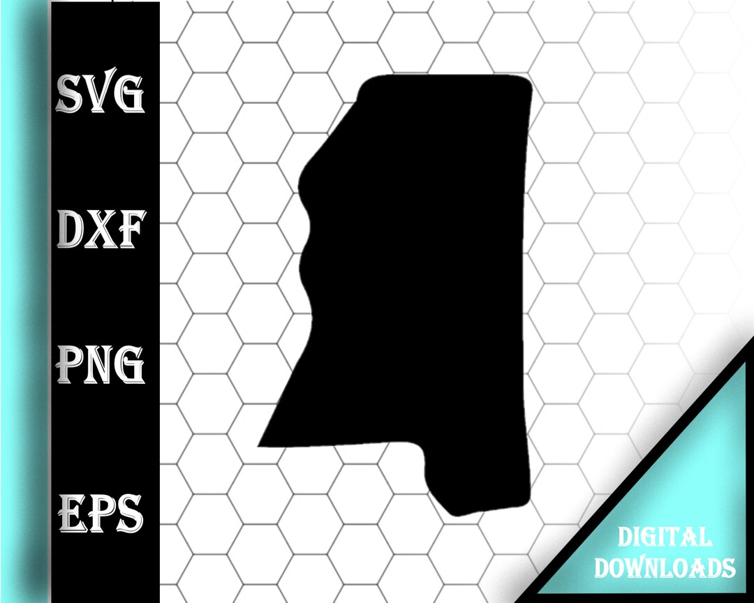 Buy Mississippi State SVG Silhouette Shape Svg Dxf Pdf Eps Crv Vector ...