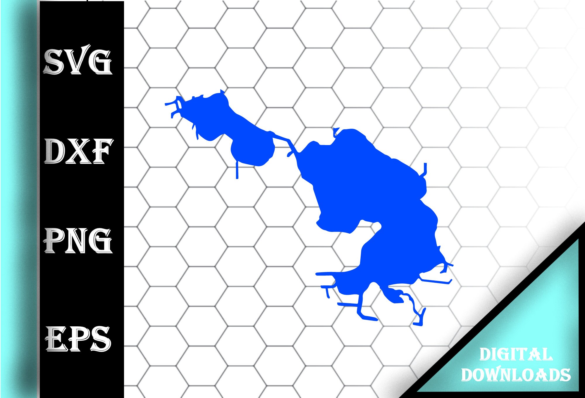 Barbee Lake Indiana Map Svg Dxf Pdf Eps Crv Vector Graphic Design ...